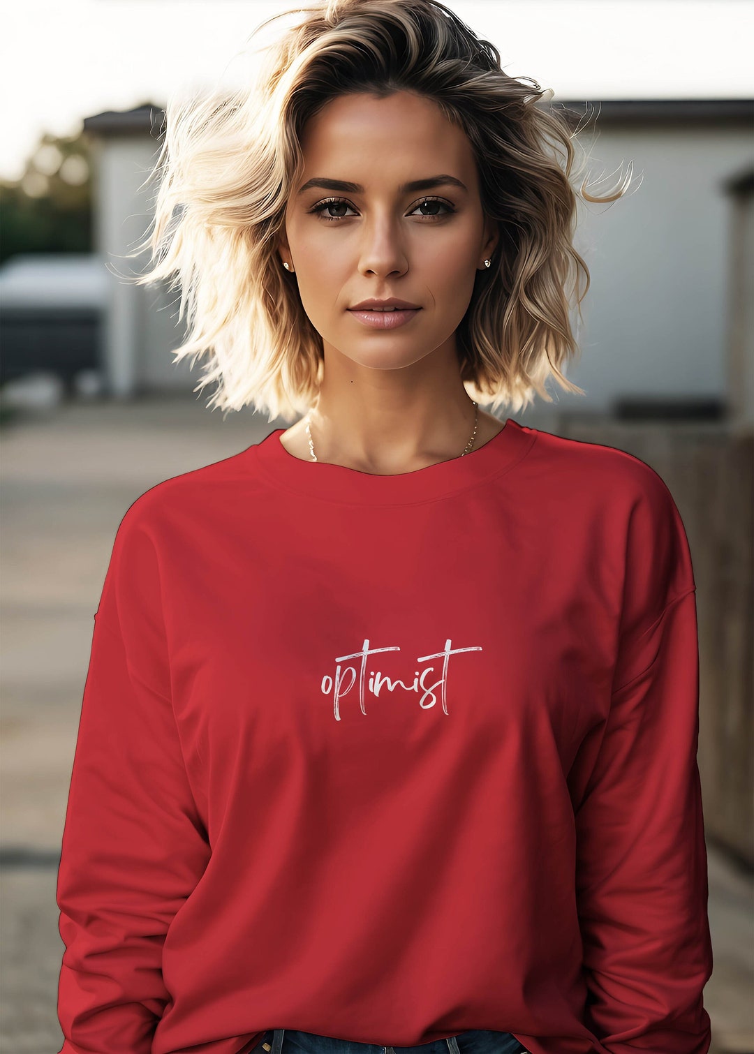 Optimist Unisex Sweatshirt Hoffnung Positivität Zuversicht Begeisterung ...