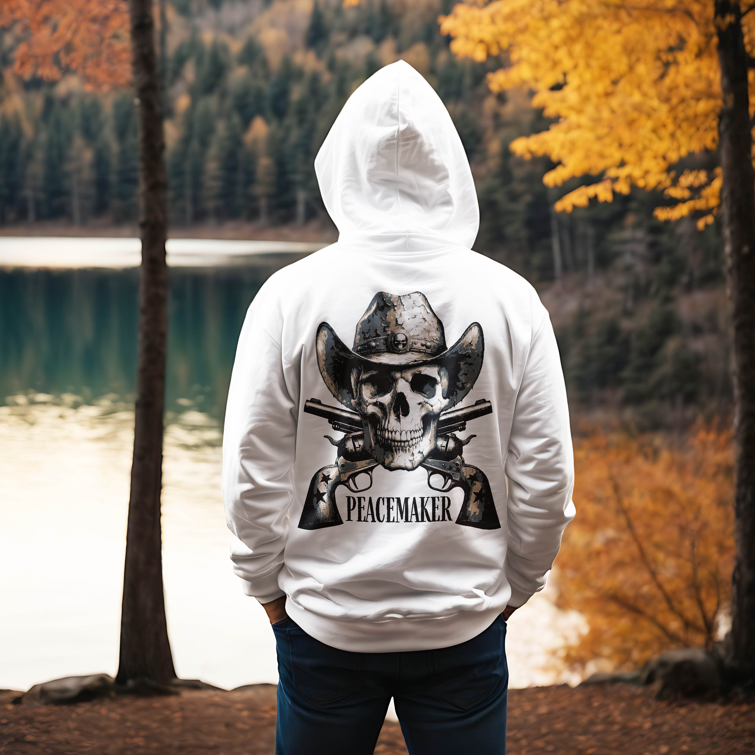 Peacemaker Hoodie Unisex Cowboy Totenkopf Colt 45 Wilder Westen Outlaw ...