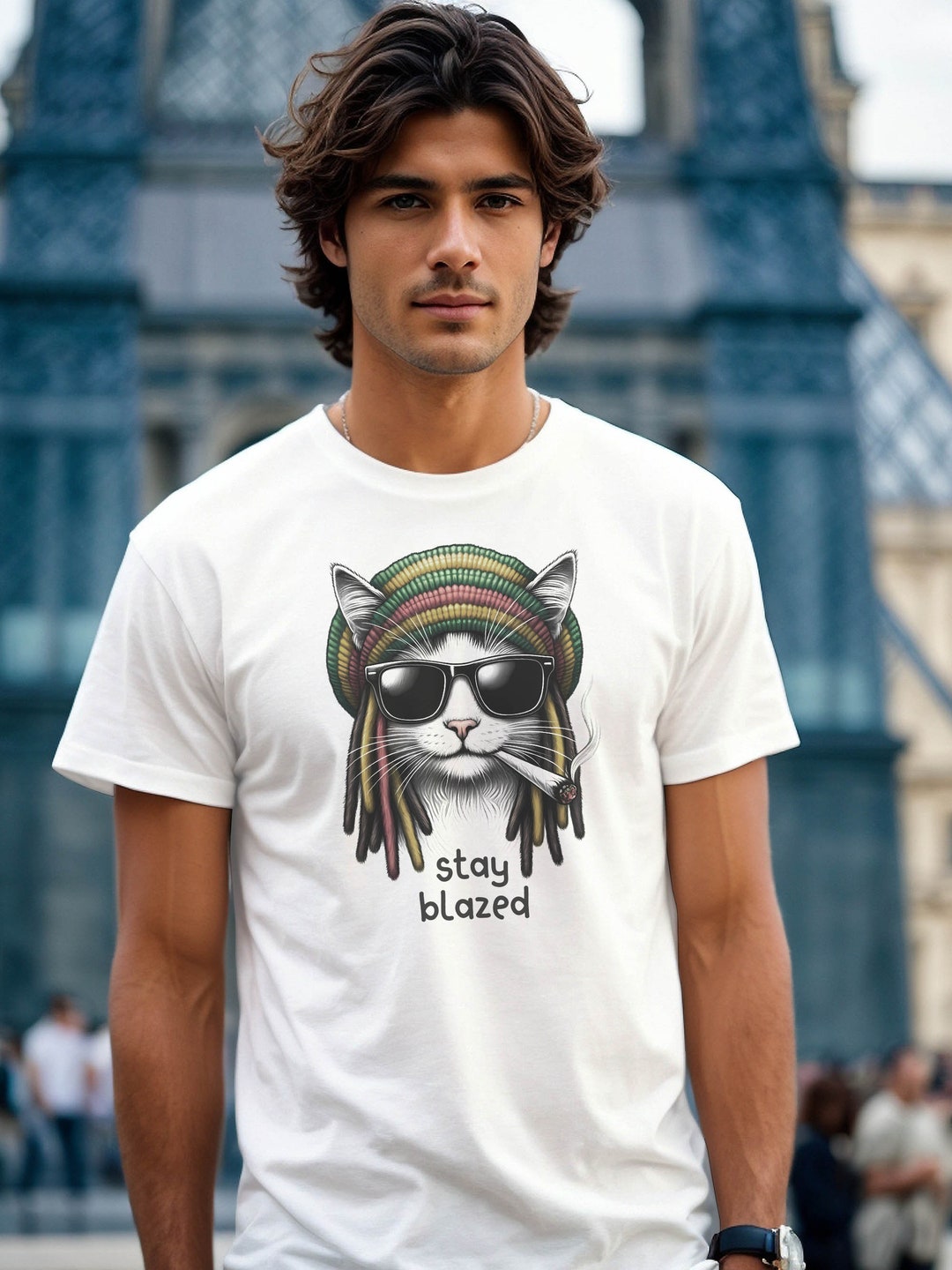 Rasta-Cat stay blazed Kiffer-Shirt | Unisex T-Shirt Stoner Dope Joint ...