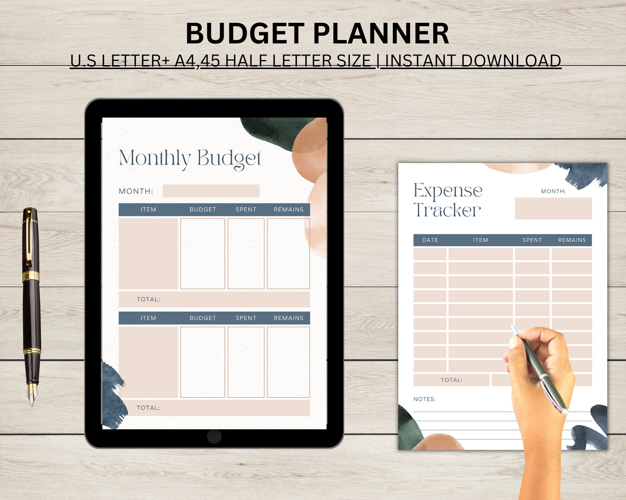 Monthly Budget Tracker, Expense Tracker, Purchase Checklist, Monthly ...