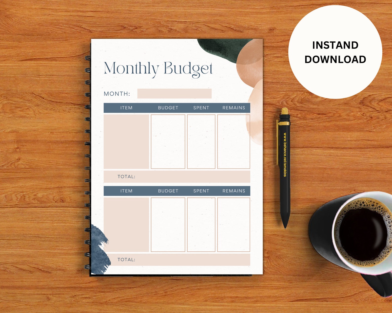 Monthly Budget Tracker, Expense Tracker, Purchase Checklist, Monthly ...