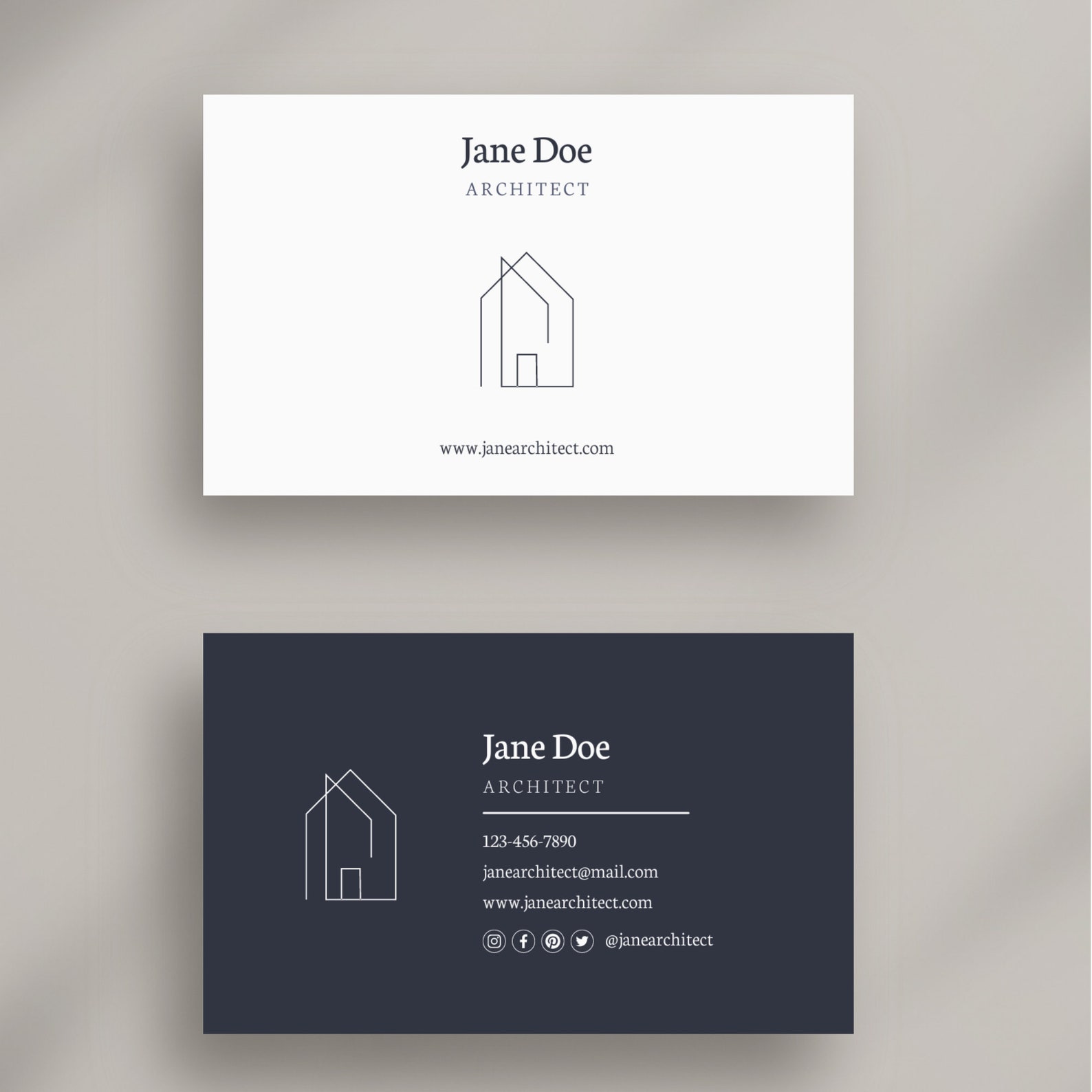 Minimalistic Business Card Design, Editable Canva Template, Printable ...
