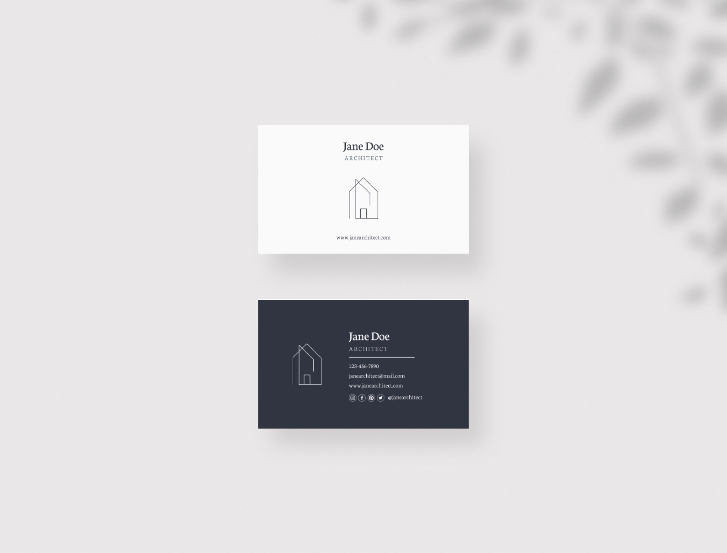 Minimalistic Business Card Design, Editable Canva Template, Printable ...