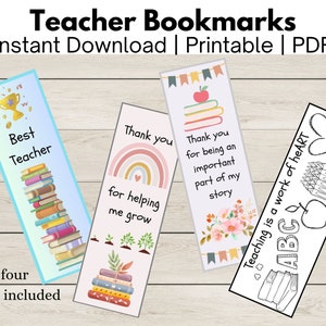 Teacher Bookmarks | Teacher Gifts | Best Teacher | Thank You | Teacher ...