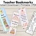 Teacher Bookmarks Teacher Gifts Best Teacher Thank You Teacher ...
