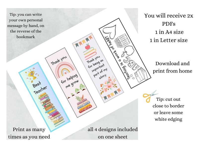 Teacher Bookmarks | Teacher Gifts | Best Teacher | Thank You | Teacher ...