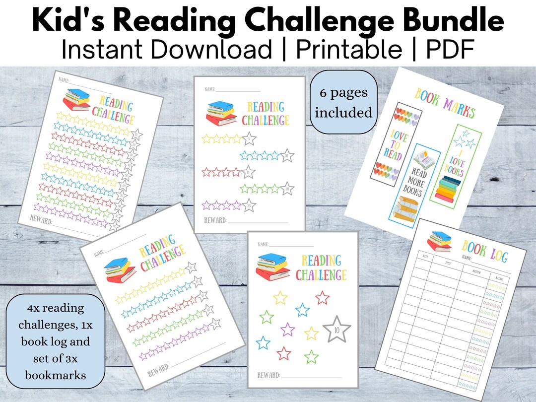 Kids Reading Challenge | Reading Tracker | Book Tracker | Reading Chart ...