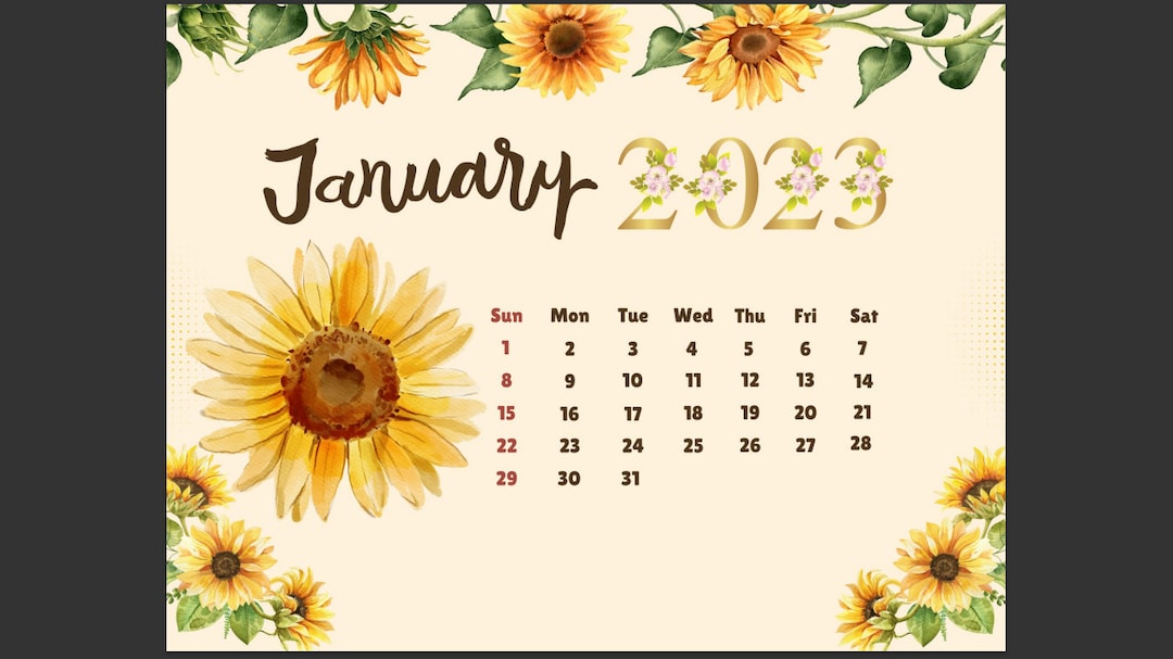 Sunflower Calendar - Etsy