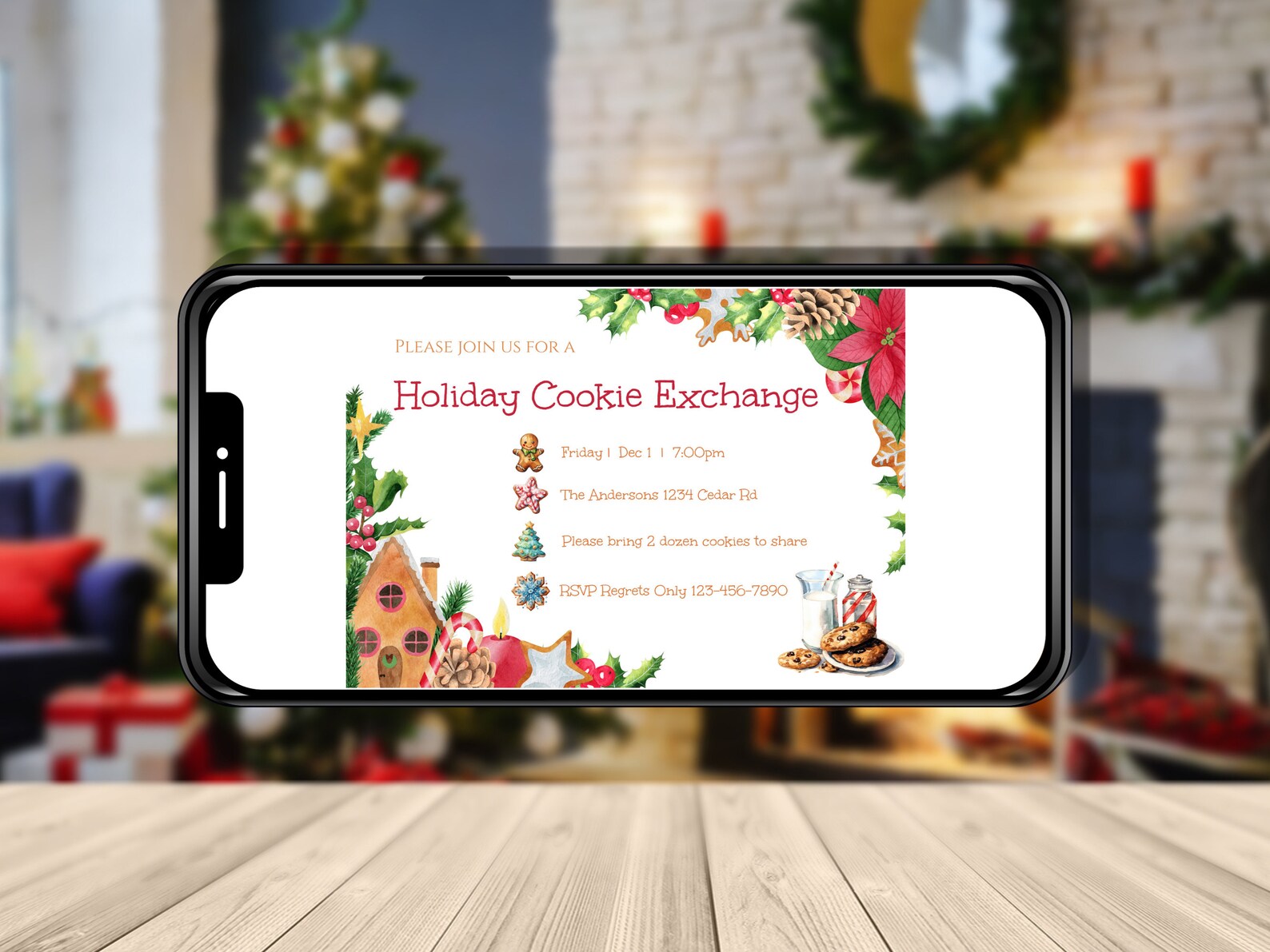 Christmas Cookie Exchange Invitation Template Editable Cookie Party ...
