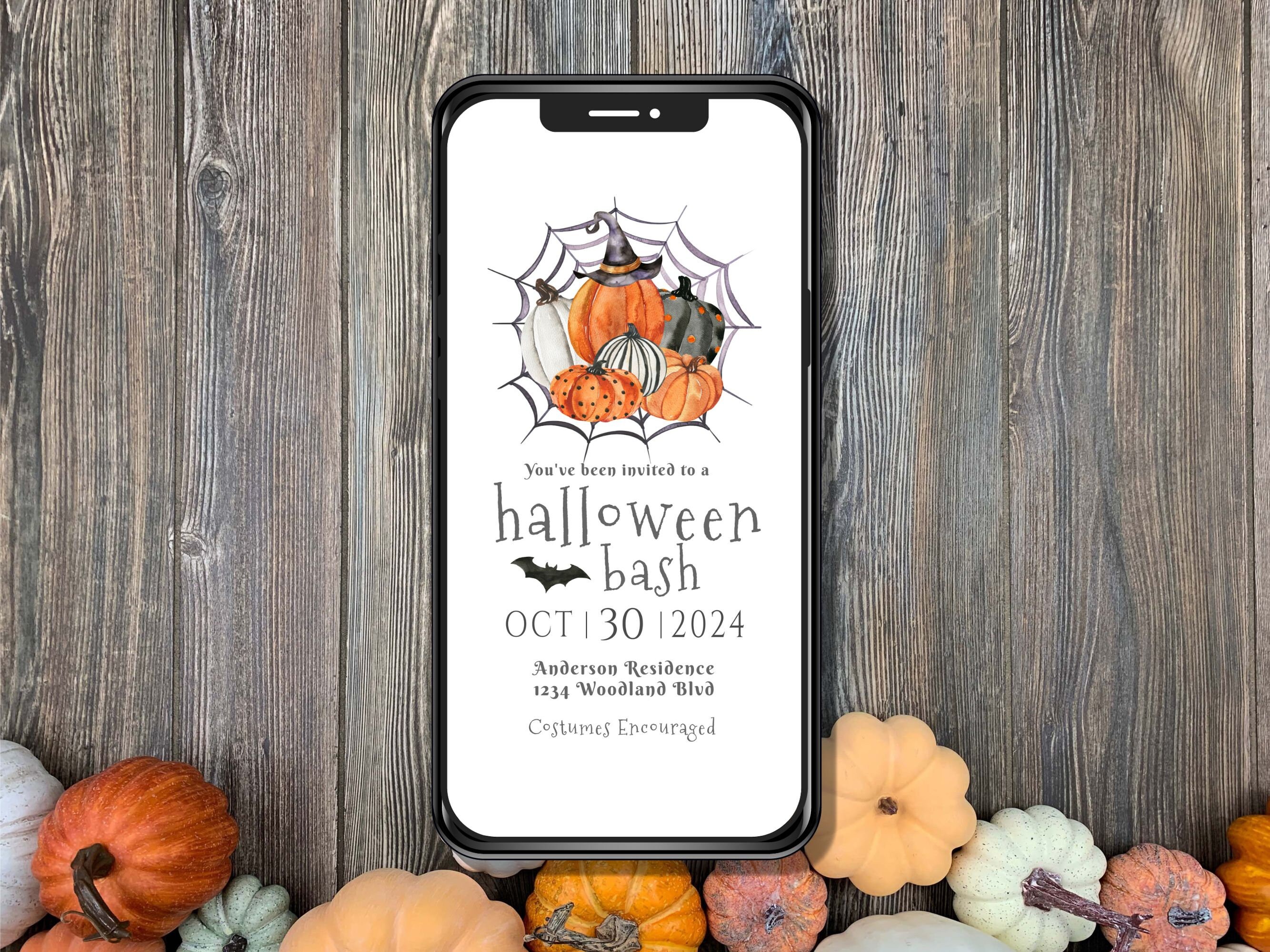 Halloween Party Invitation Boo Bash Invite Trick or Treat Digital ...