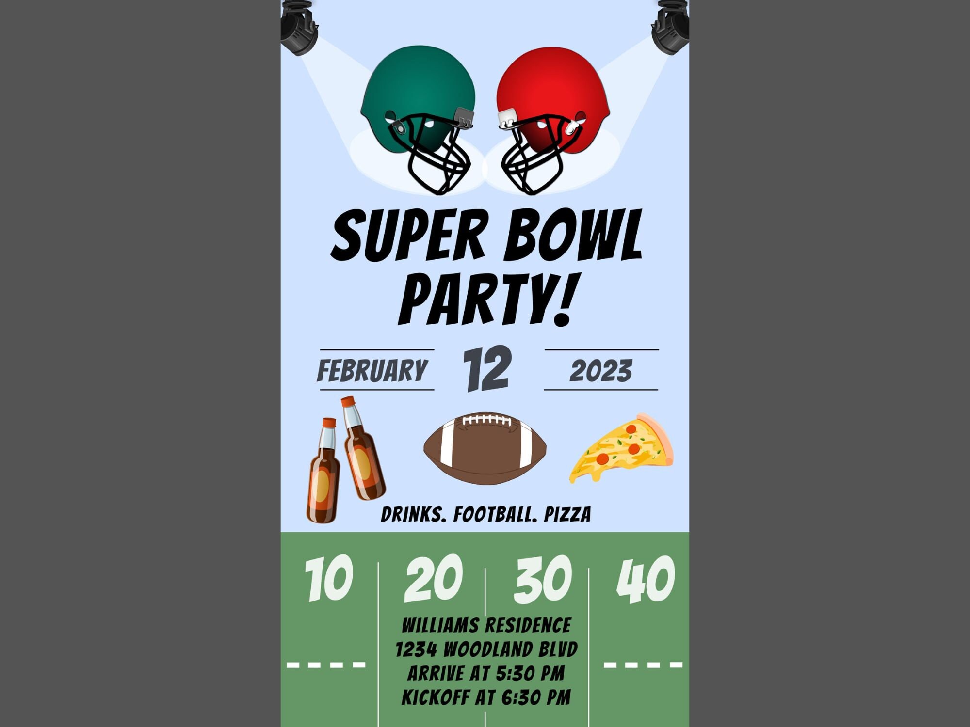 Superbowl Party Invitation Super Bowl Invite 2023 Superbowl Invitation ...
