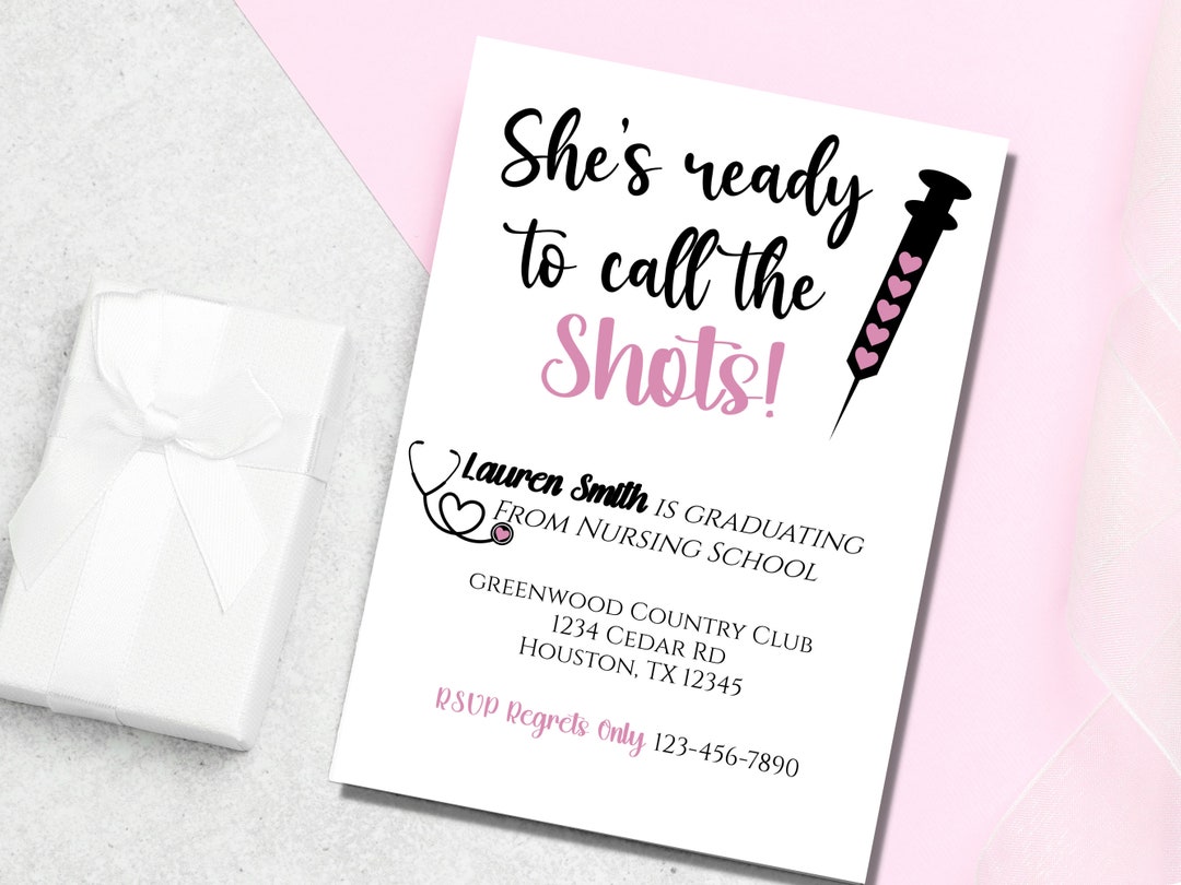 CRNA Nurse Graduation Party Invite She's Ready to Call the Shots ...