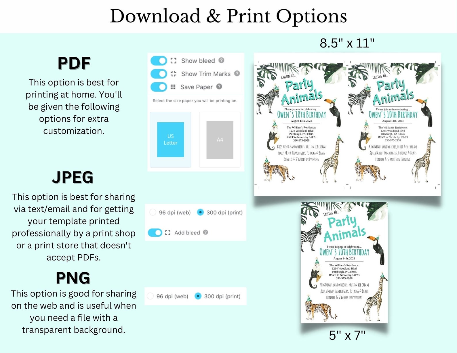 Zoo Birthday Invitation, Zoo Birthday Party Invitation, Instant ...
