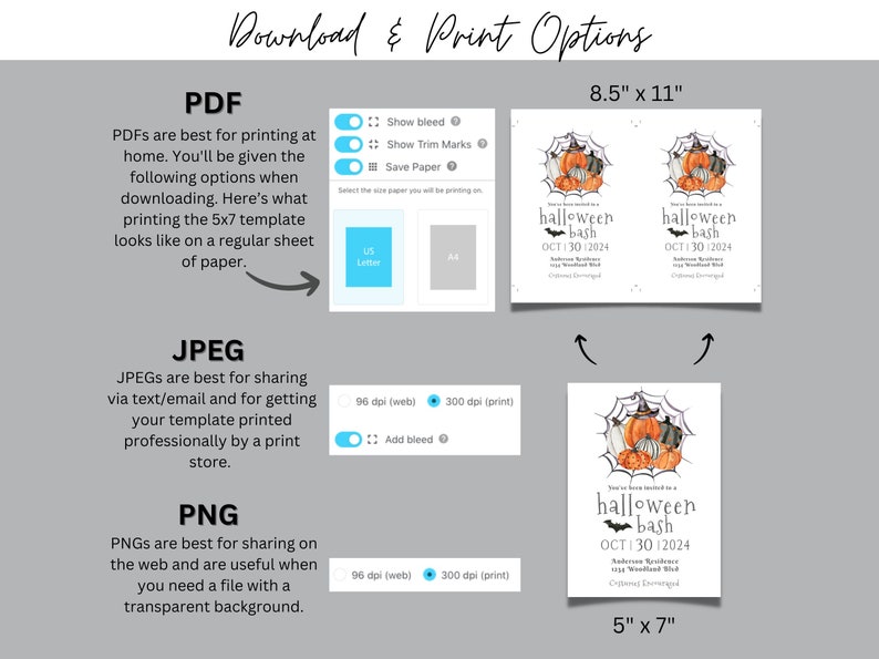 Halloween Party Invitation Boo Bash Invite Trick or Treat Digital ...