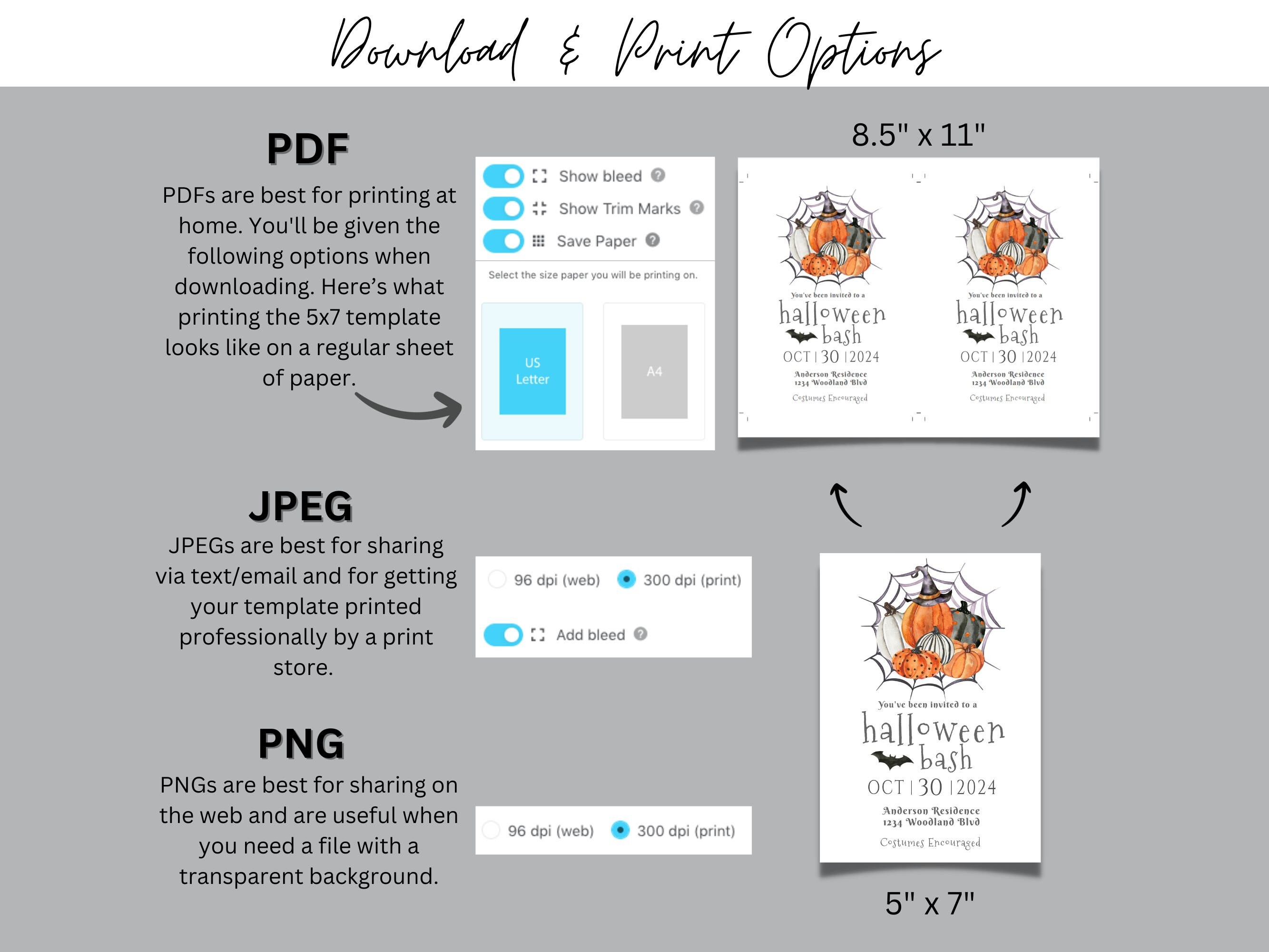 Halloween Party Invitation Boo Bash Invite Trick or Treat Digital ...