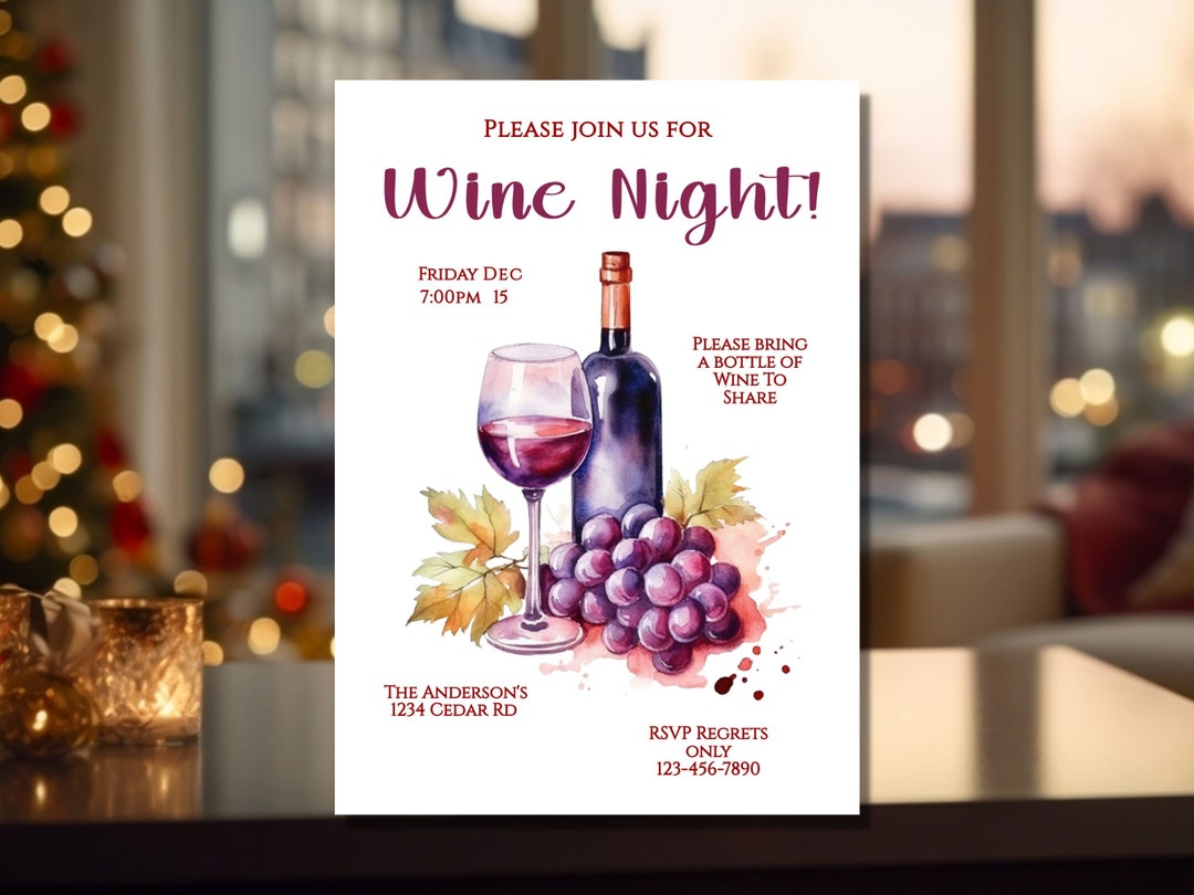 Ladies Night Invite Editable Wine Night Invitation Hens Night Invite ...