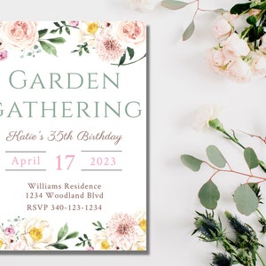 Garden Party Invite Garden Party Invitation Template - Etsy