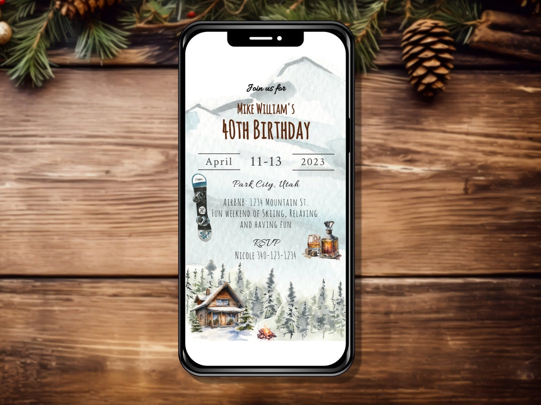 Apres Ski Trip Invitation Template Couples Ski Trip Editable Men's ...