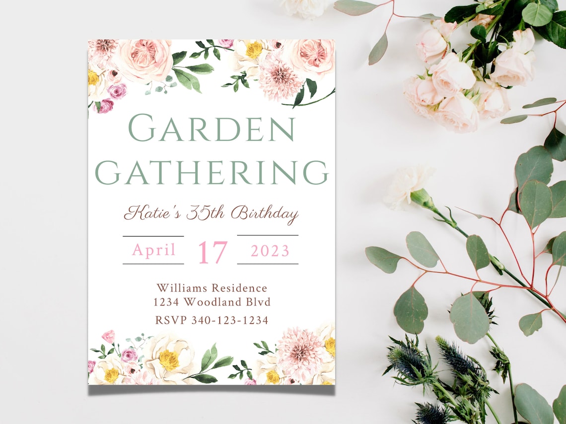 Garden Party Invite Garden Party Invitation Template Invitation ...