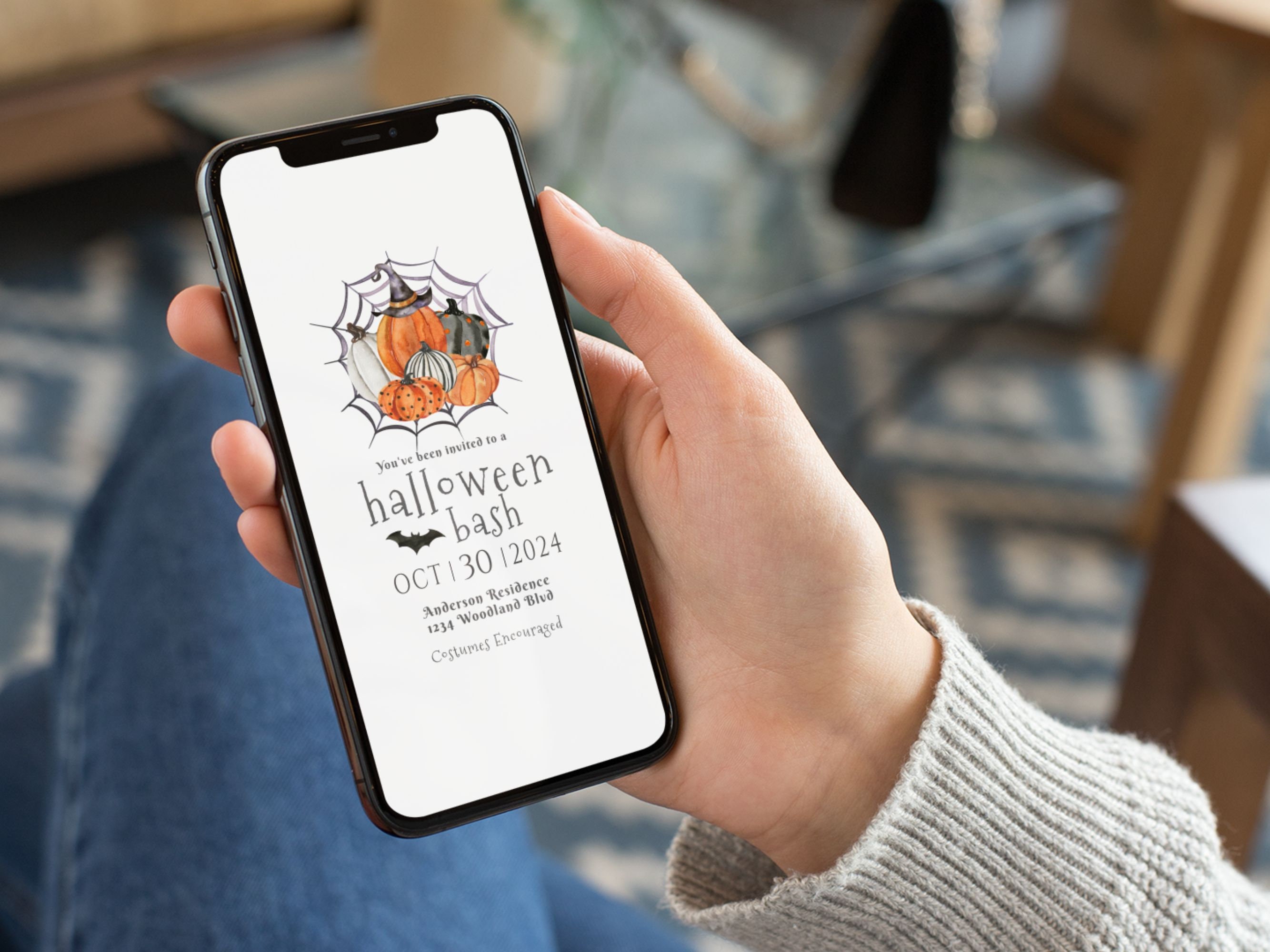 Halloween Party Invitation Boo Bash Invite Trick or Treat Digital ...