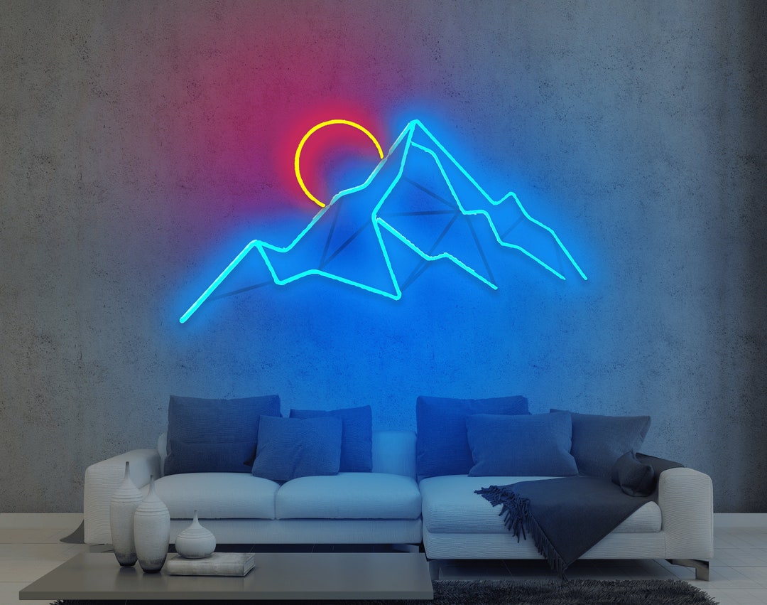 Mountain Neon Sign • Mountain Art Light Sign • Neon Sign Neon Art • Led ...