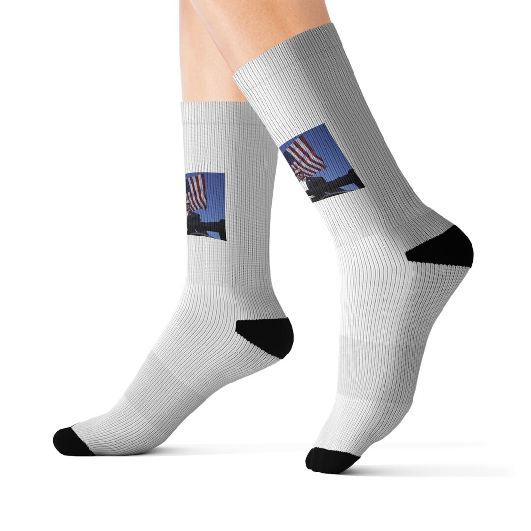 TRUMP Socks Raised Fist With AMERICAN FLAG Butler Pa Victims Fundraiser ...