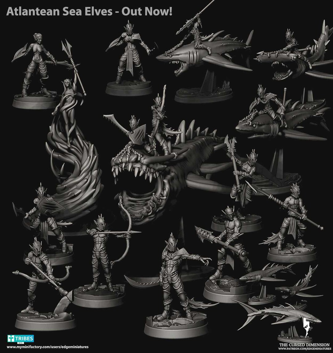 Atlantean Sea Elves Edge Miniatures - Etsy