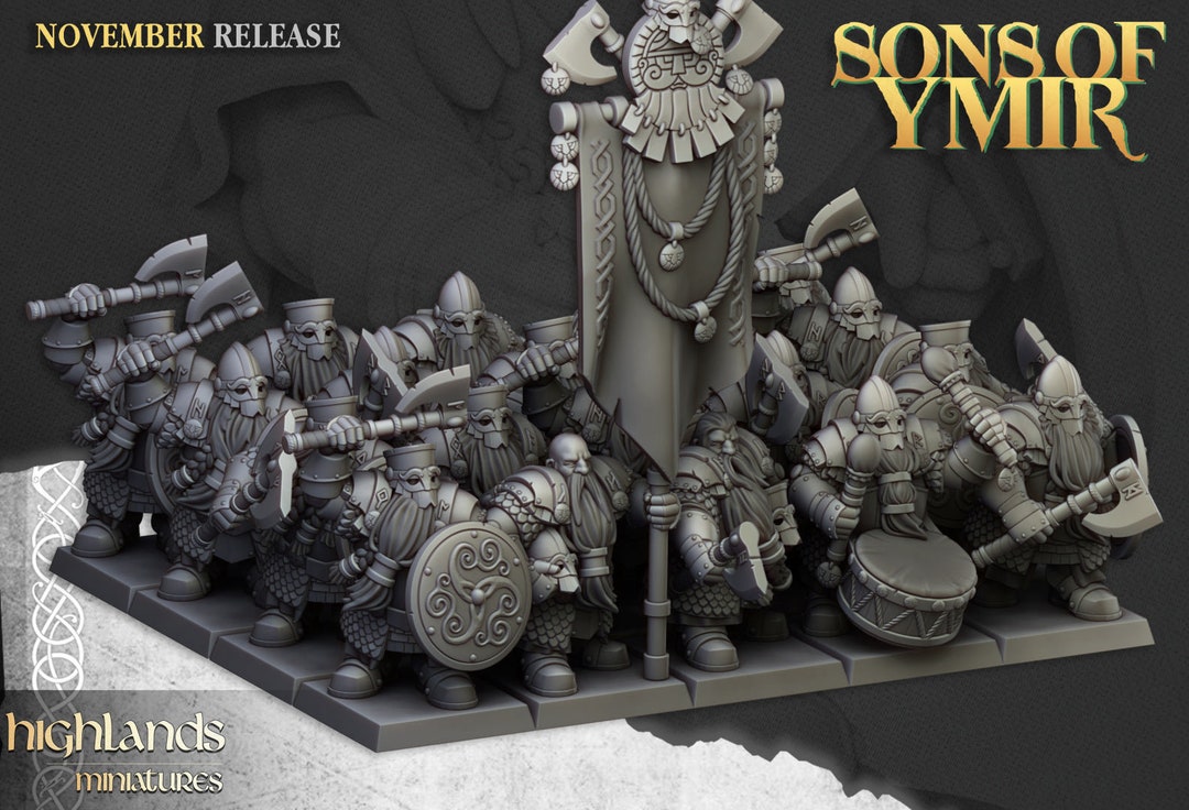 Sons of Ymir Dwarf Huscarls Grimdark Fantasy Miniatures - Etsy