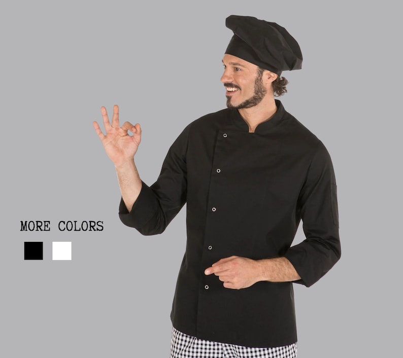 Unisex Chef Jacket / Coat With Embroidery - Ideal for Baristas, Chefs ...