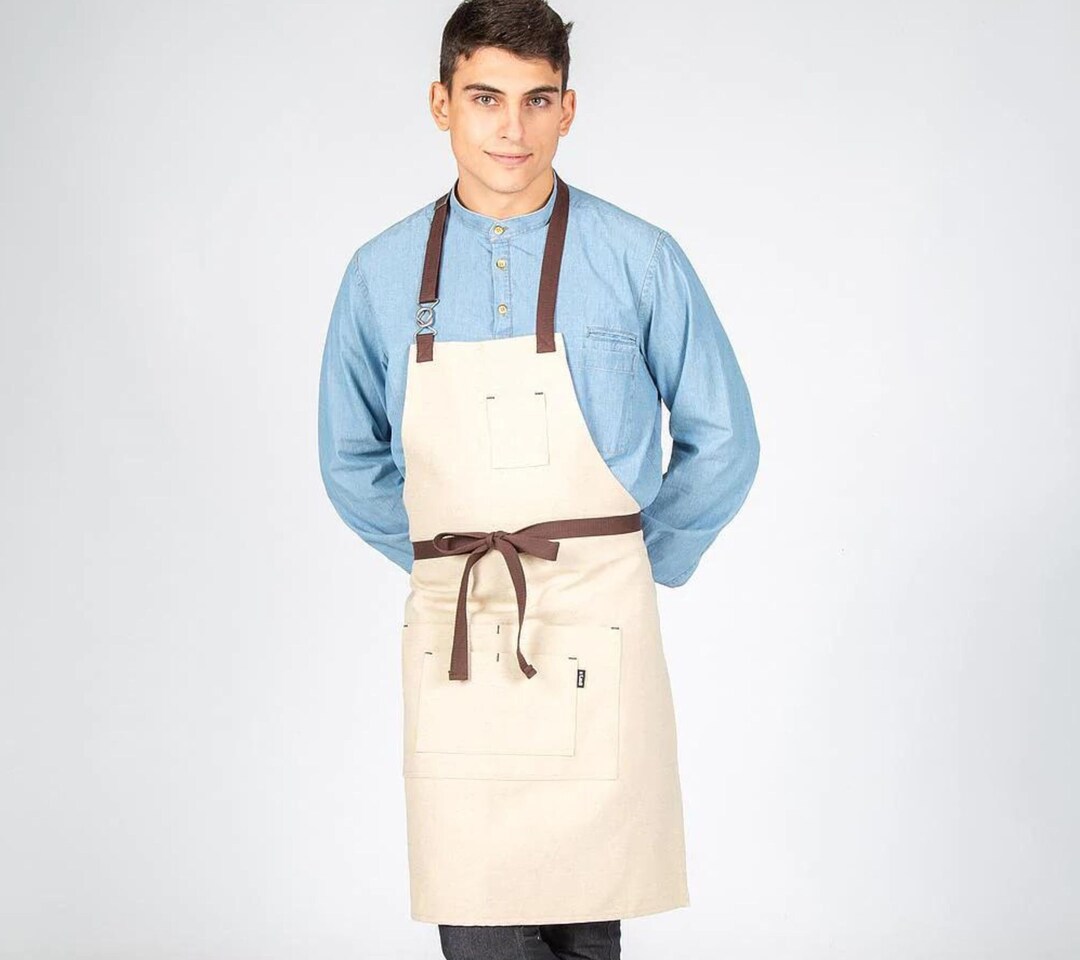Barista and Bartender Apron - Professional Bib Apron With 5 Pockets for ...