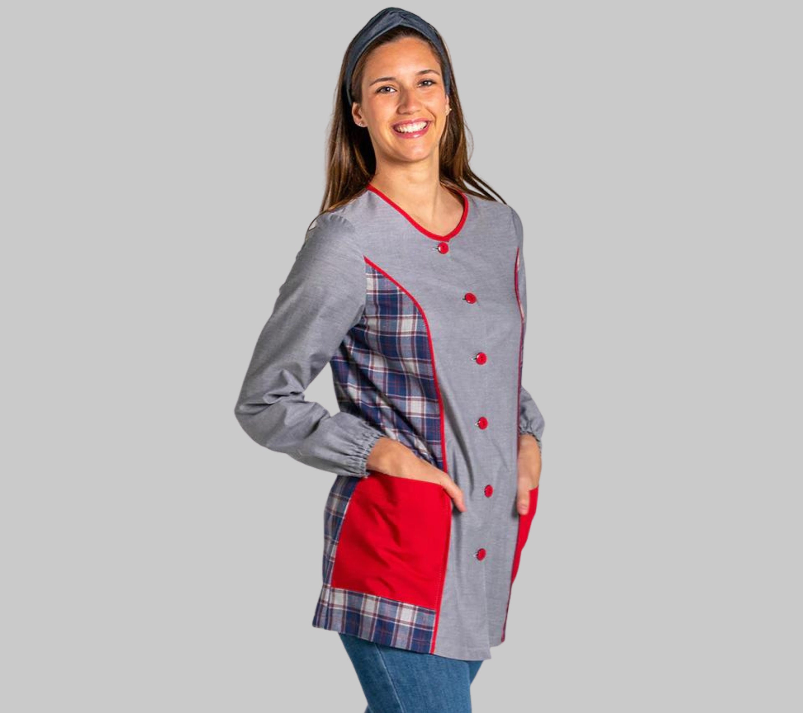 Gray Nursery Smock for Teachers Scottish Plaid Design Quality - Etsy