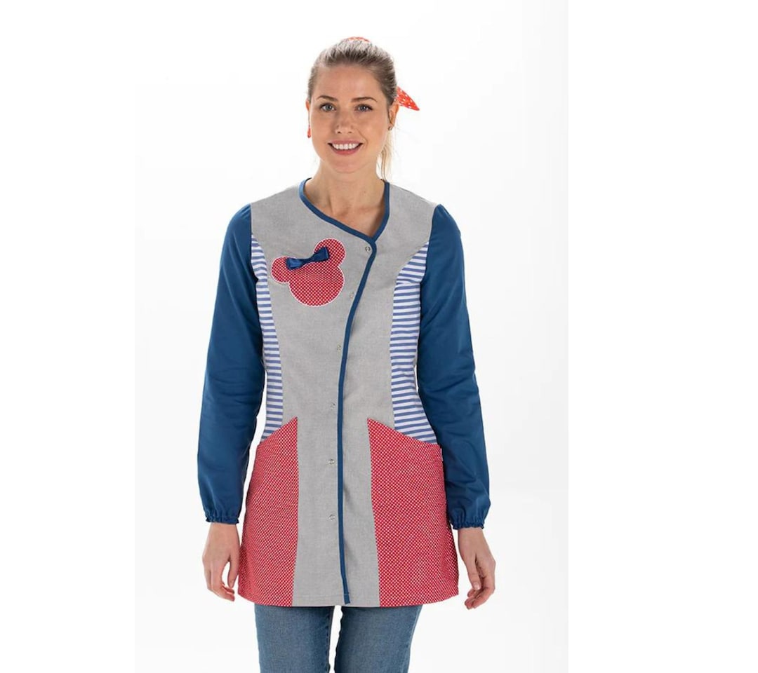 Miss Mouse Long-sleeved Cotton Smock for Teachers High-quality Fabric ...