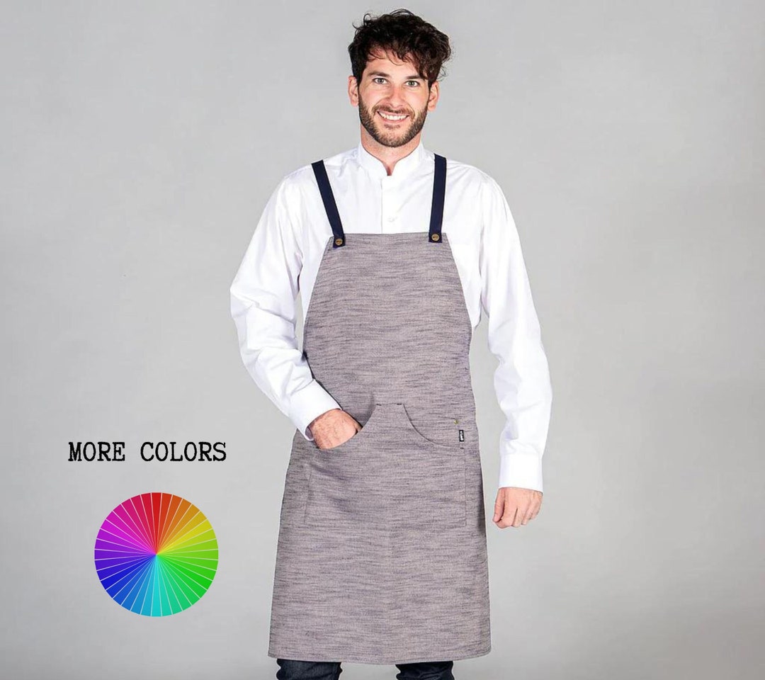 Customizable Barista and Bartender Apron With Crossed Straps and 3 ...