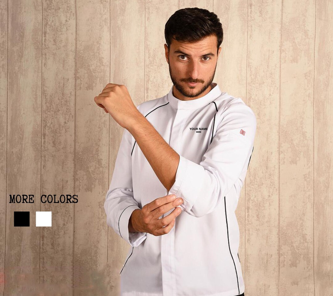 Unisex Chef Jacket / Coat With Embroidery - Ideal for Baristas, Chefs ...
