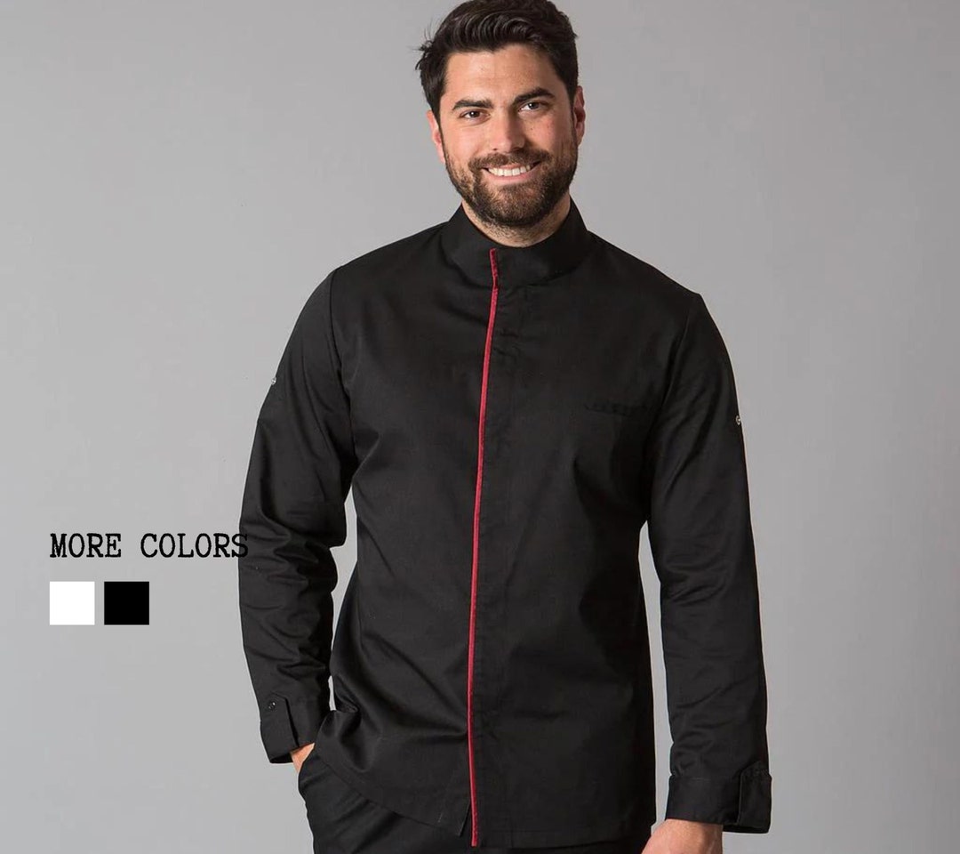 Man Chef Jacket / Coat With Hidden Press-studs and Aerosilver Back ...