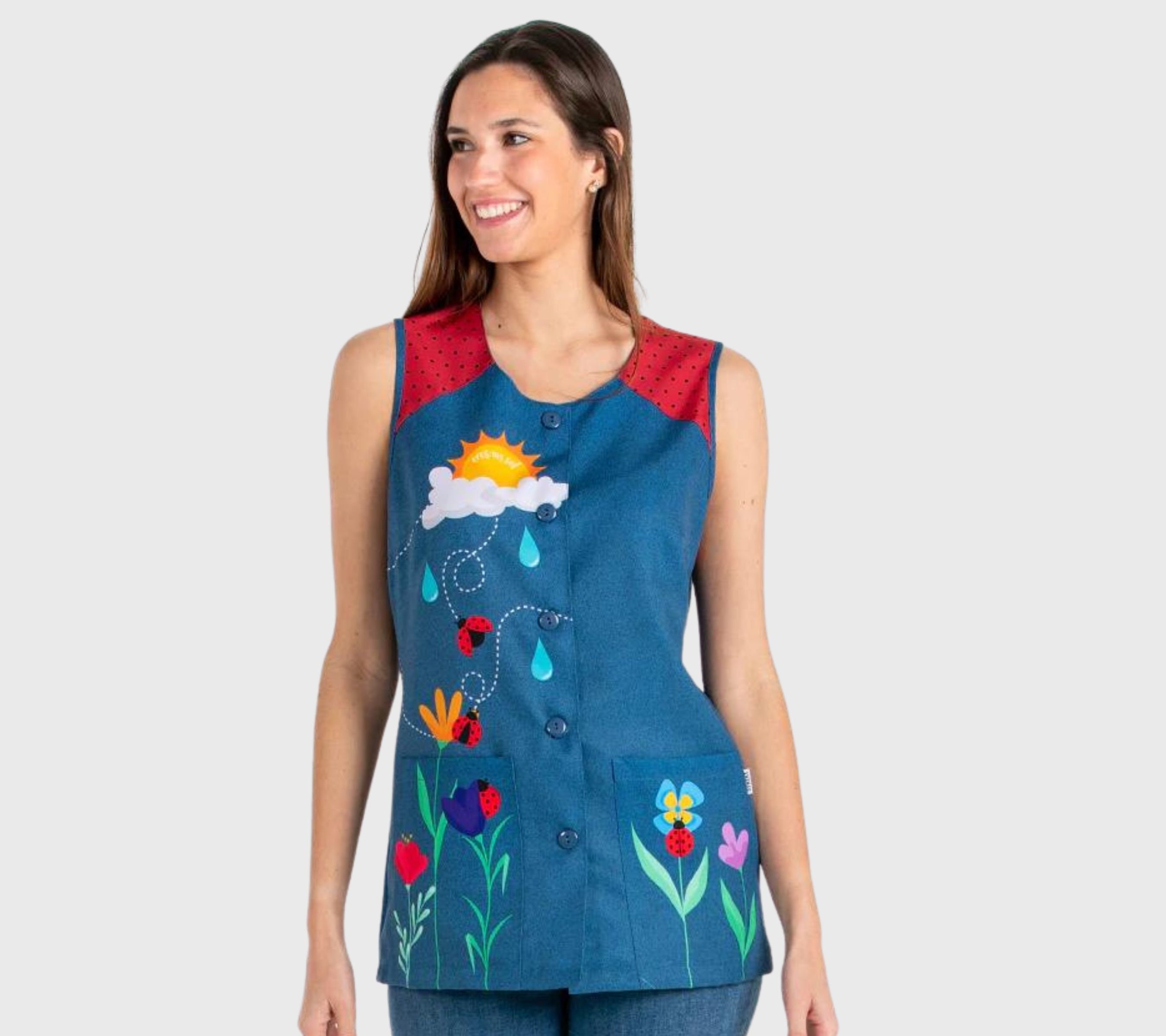 Ladybug and Flower Daily-use Educator Smock for Teachers and ...