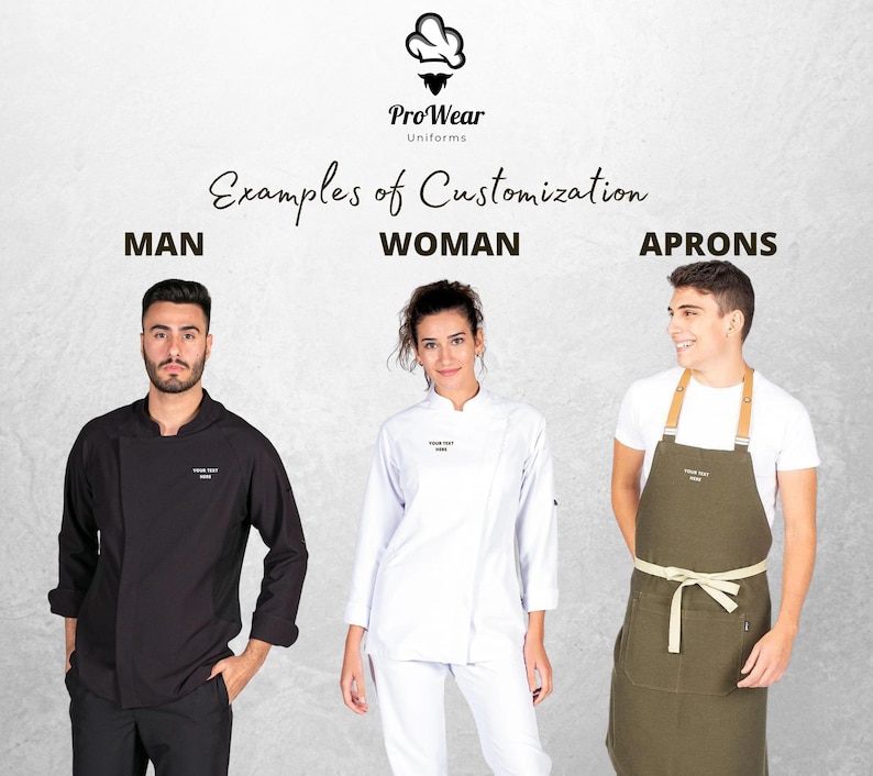 Unisex Chef Jacket / Coat With Embroidery - Ideal for Baristas, Chefs ...