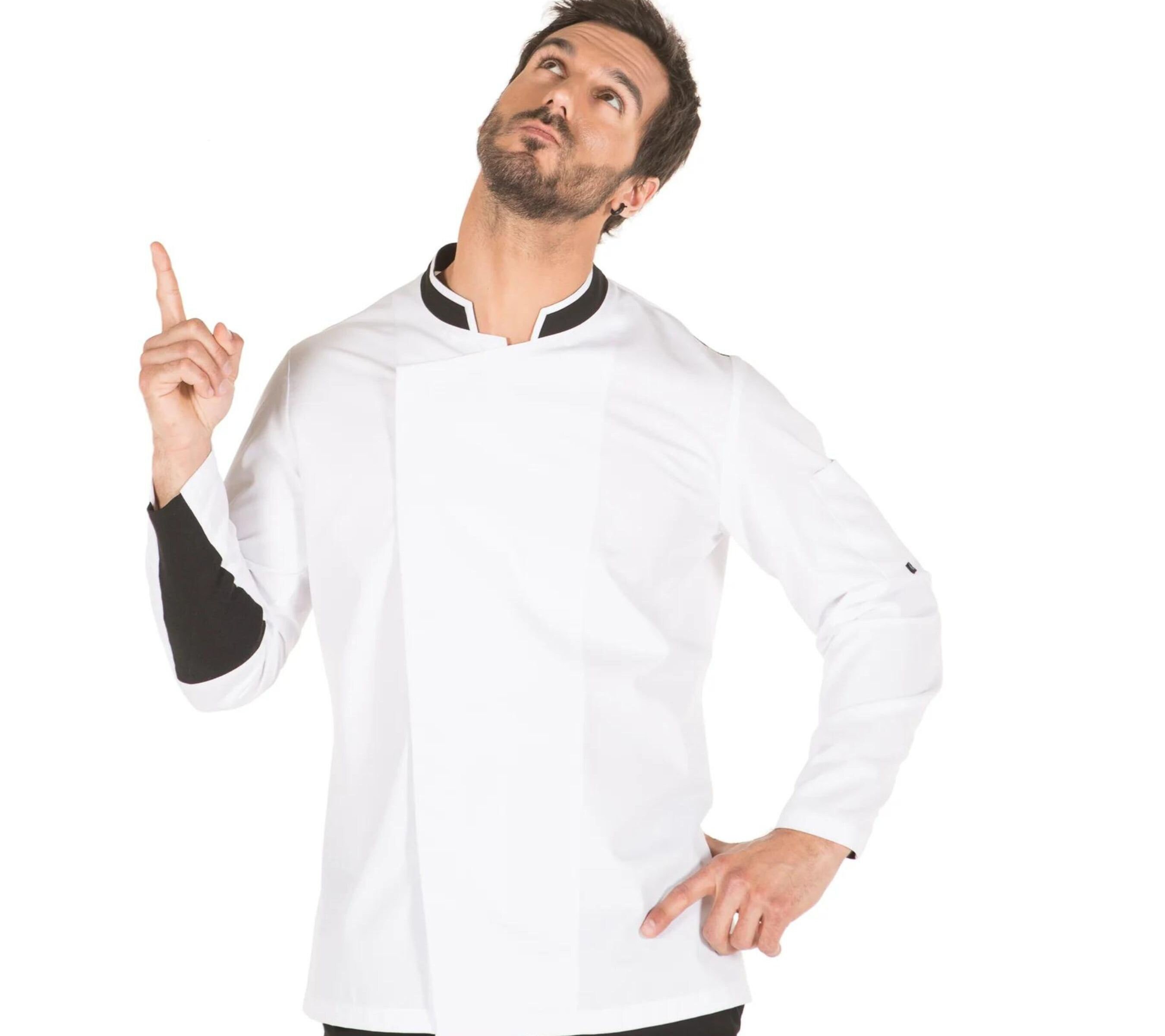 Custom Embroidered Unisex Chef Jacket / Coat With Priest Collar and ...