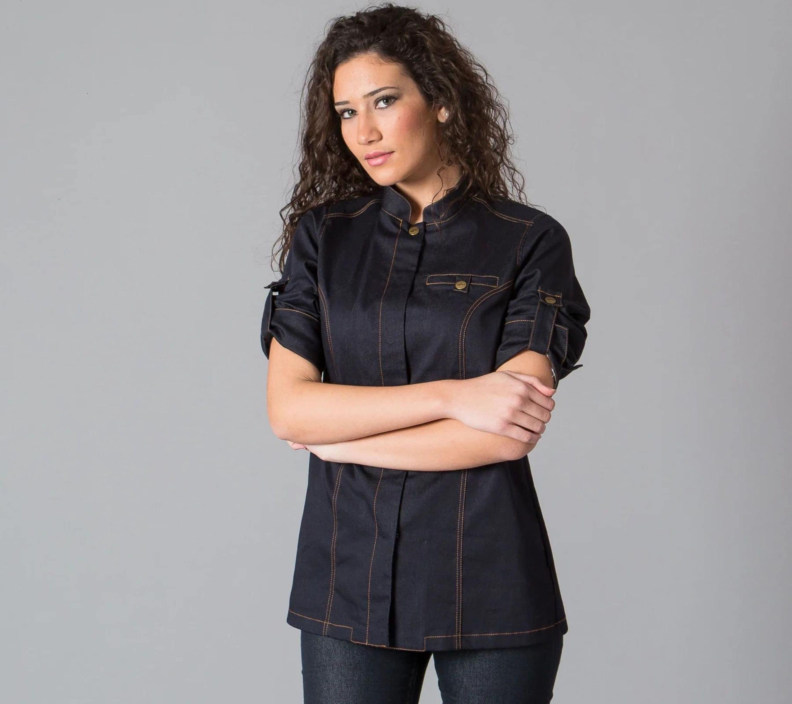 Woman Chef Jacket / Coat - Long-sleeved Jacket for Baristas, Chefs, and ...