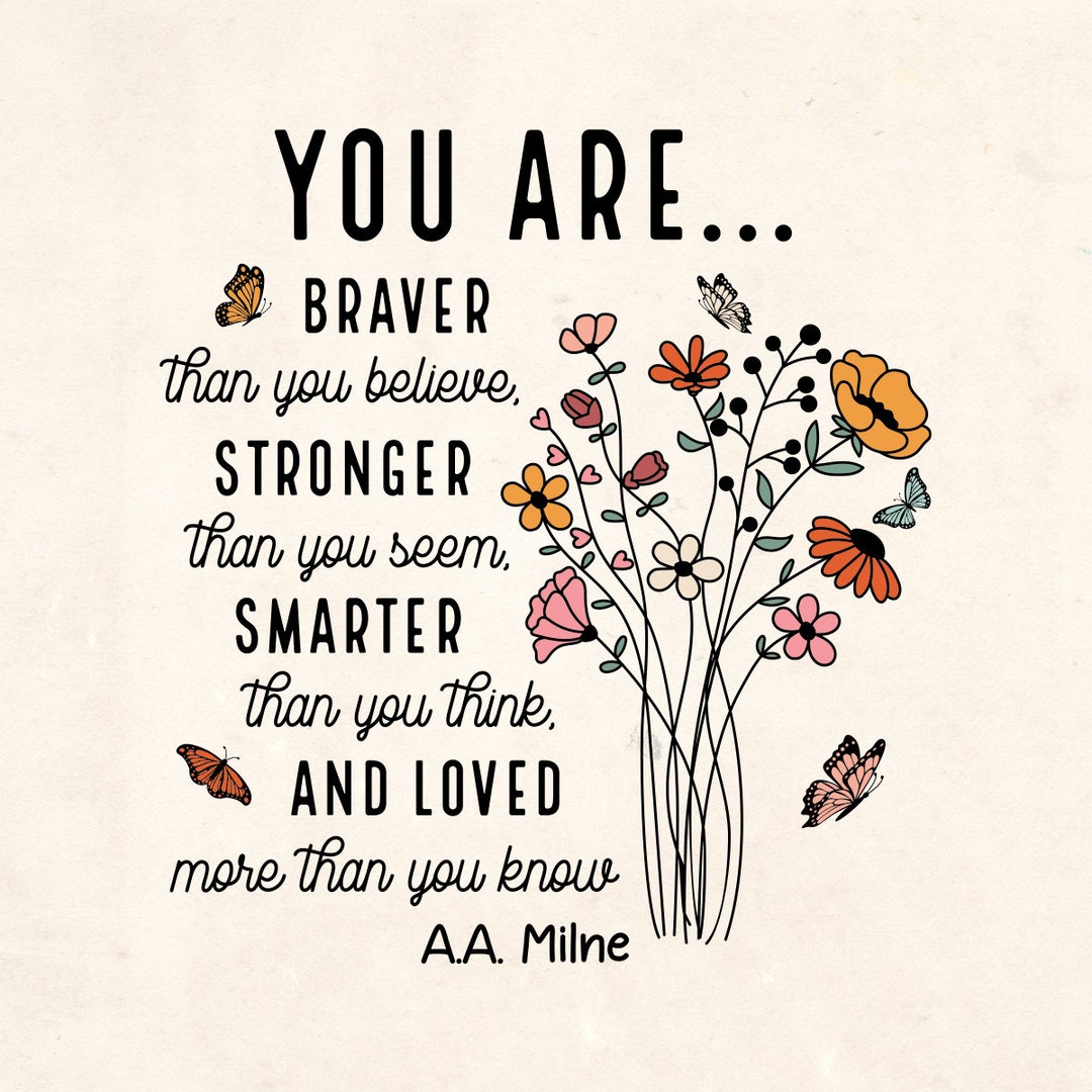 You Are Braver Than You Believe Svg, Bible Verse, Retro Flower Girl ...