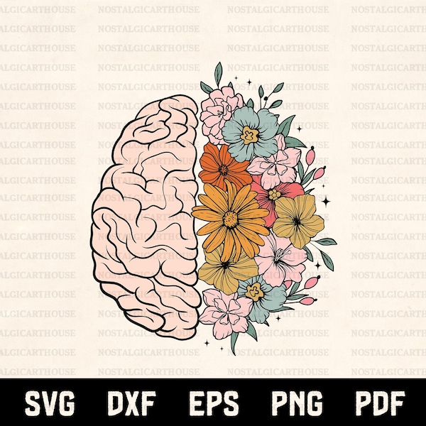 Brain Flowers Art - Etsy UK