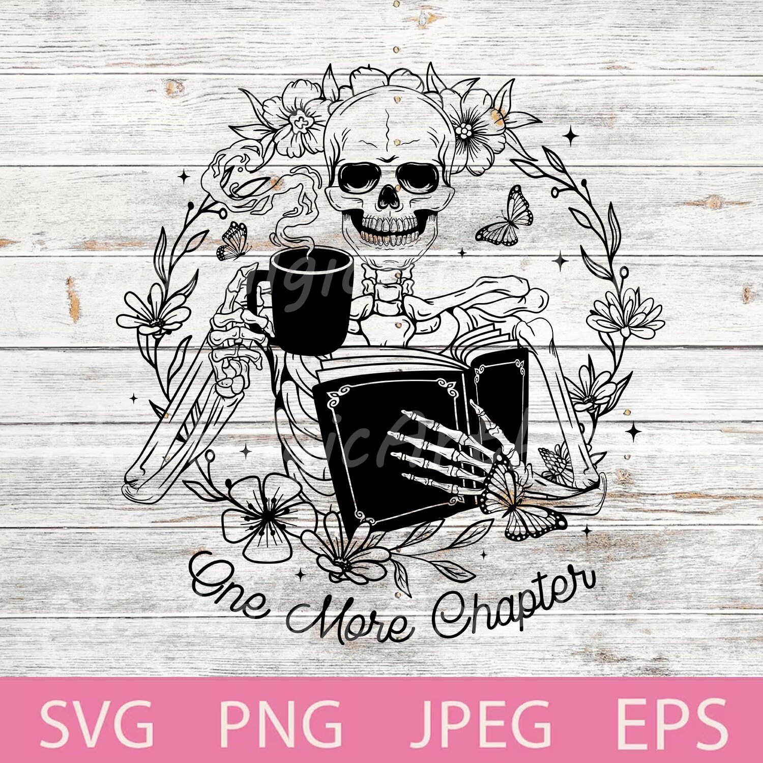 One More Chapter Svg, Skeleton Reading a Book, Funny Skeleton, Skeleton ...