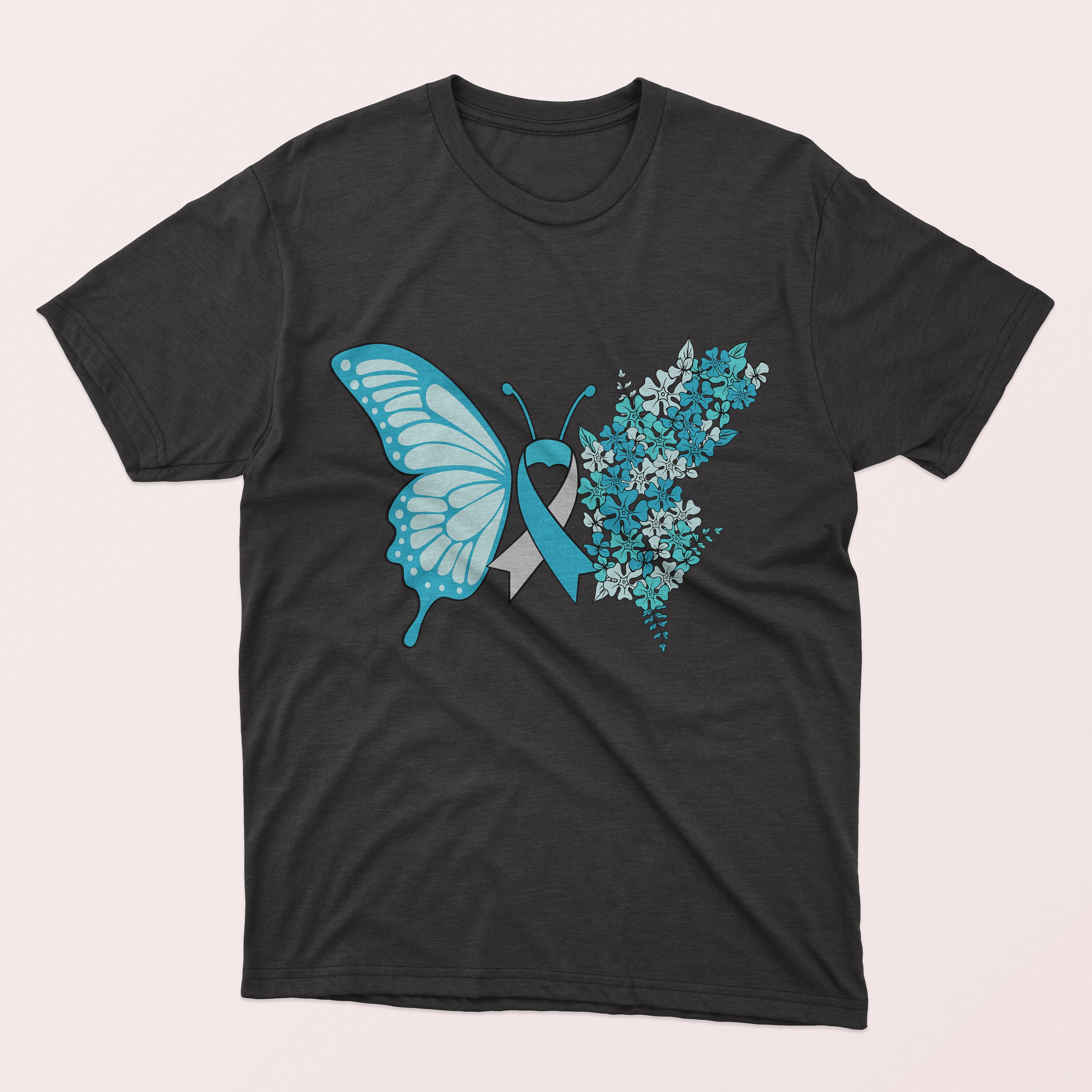 Butterfly Cervical Cancer Svg, Butterfly Teal Ribbon Svg, Cervical ...