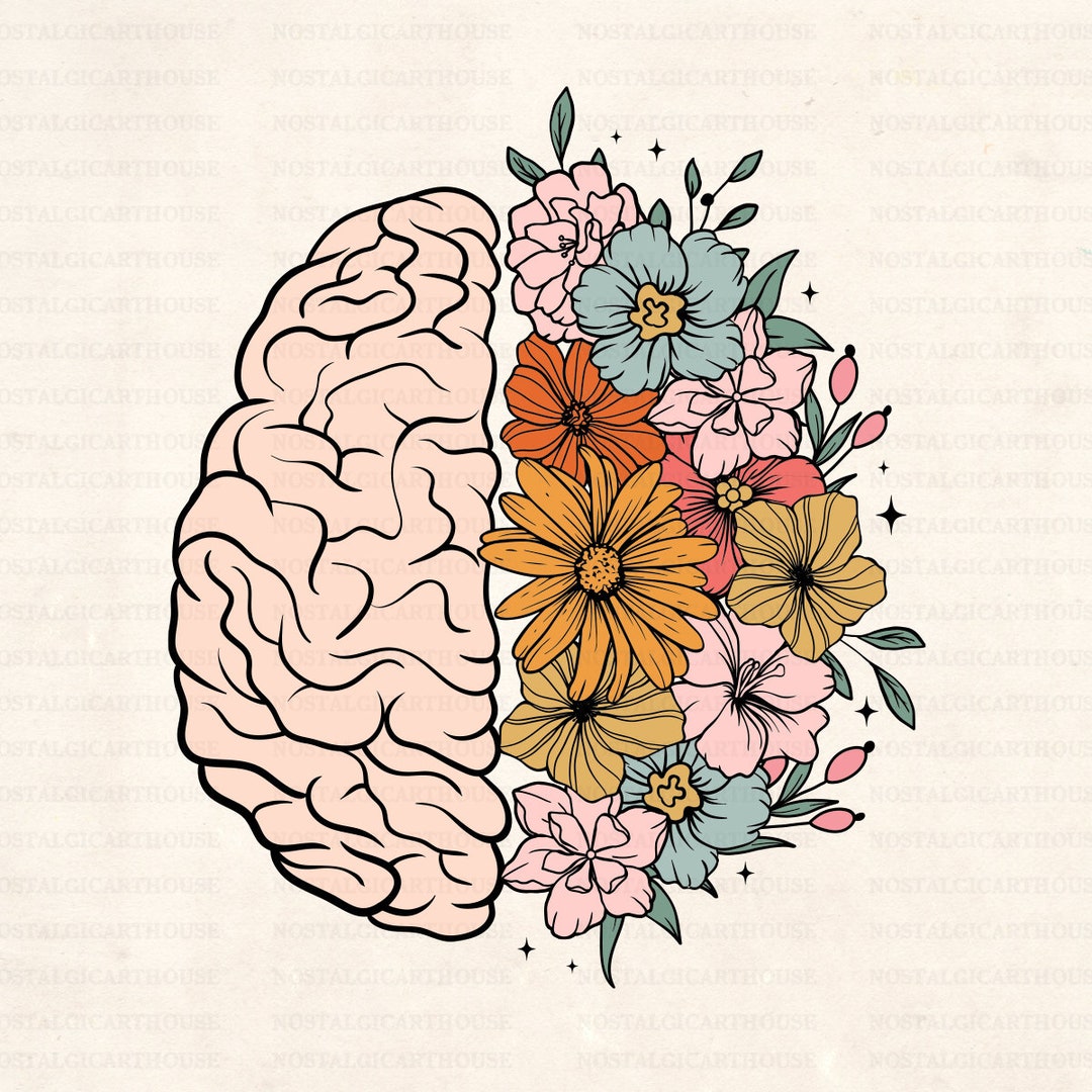 Floral Brain, Mental Health, Flower Brain, Inspirational Svg ...