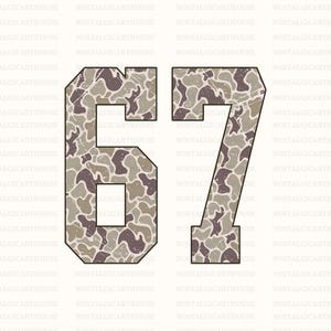 67 SVG PNG, Six Seven Camouflage Number Typography Design, Trendy Meme ...