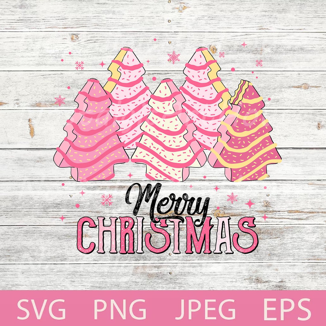 Pink Christmas Tree Cake Svg Merry Christmas Svg Pink Cake - Etsy