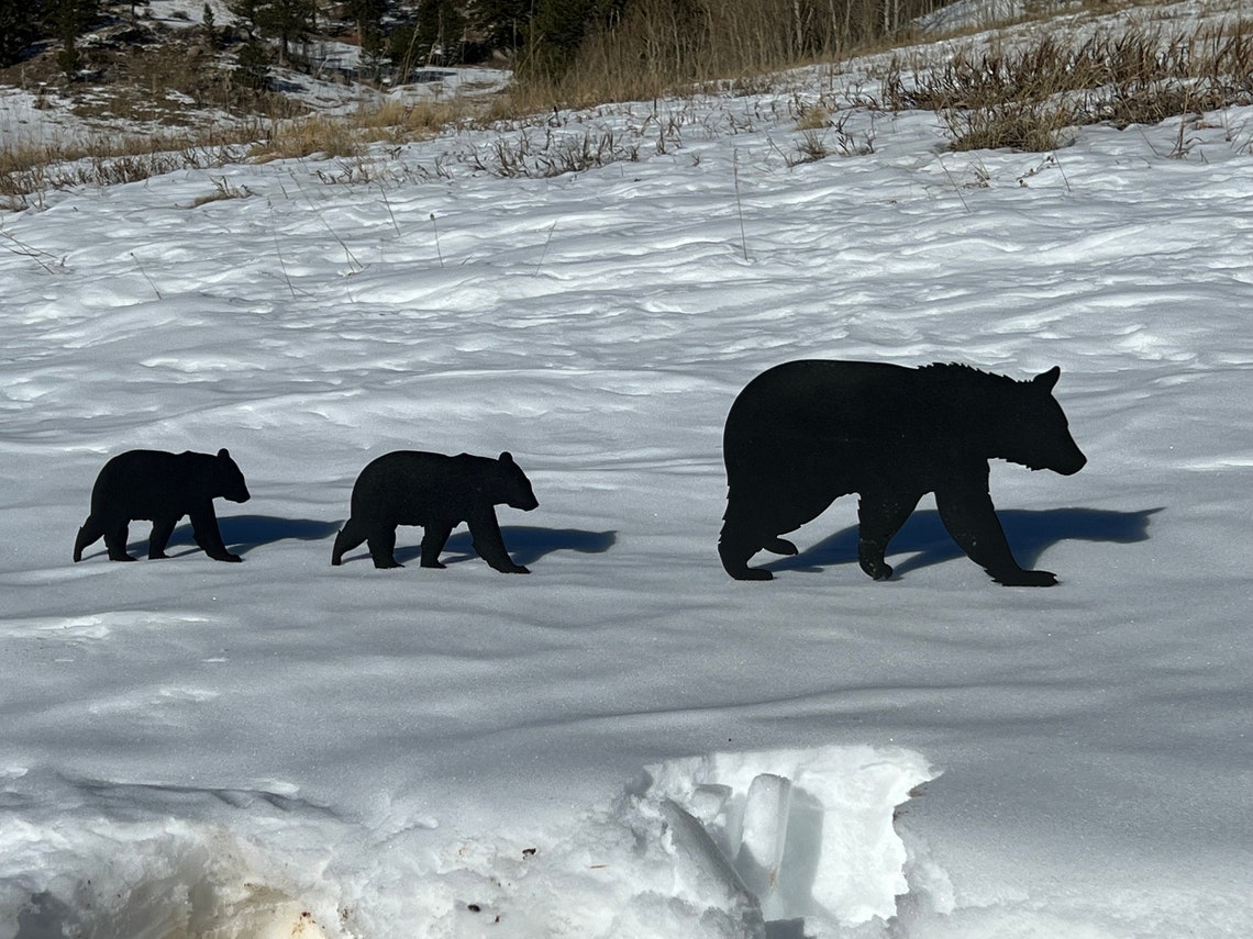 Metal Bear Family Yard Art Black Bear Bear Family Yard - Etsy