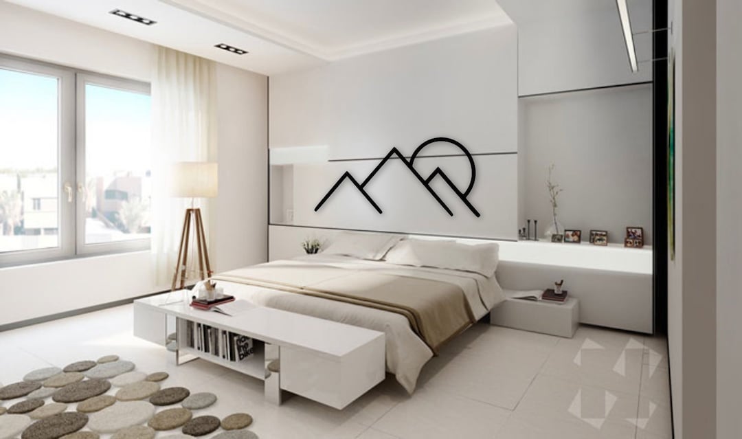 Simple Mountain Sunrise Modern Art Sunrise Wall Decor Abstract Nature ...