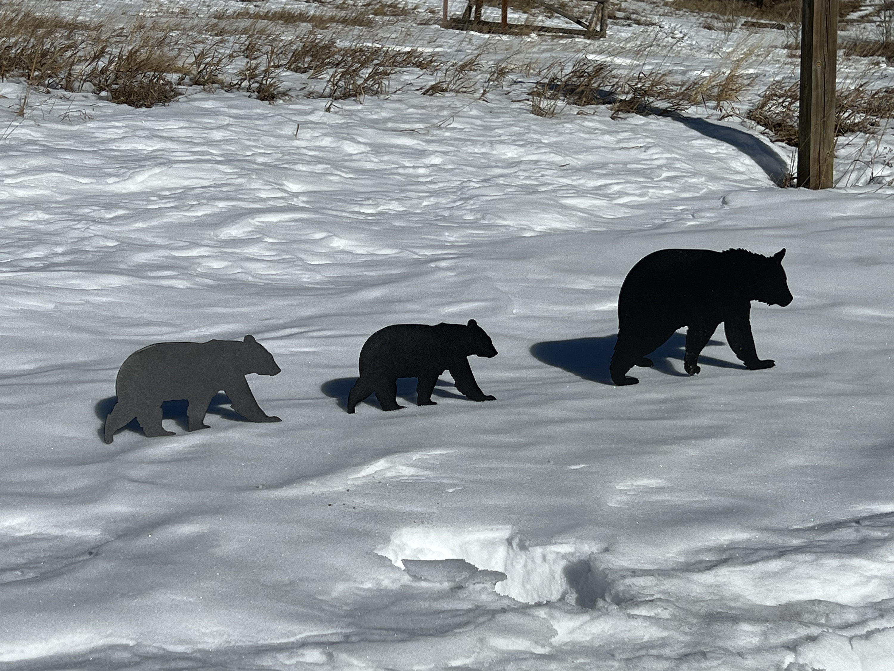 Metal Bear Family Yard Art Black Bear Bear Family Yard Art Bear ...