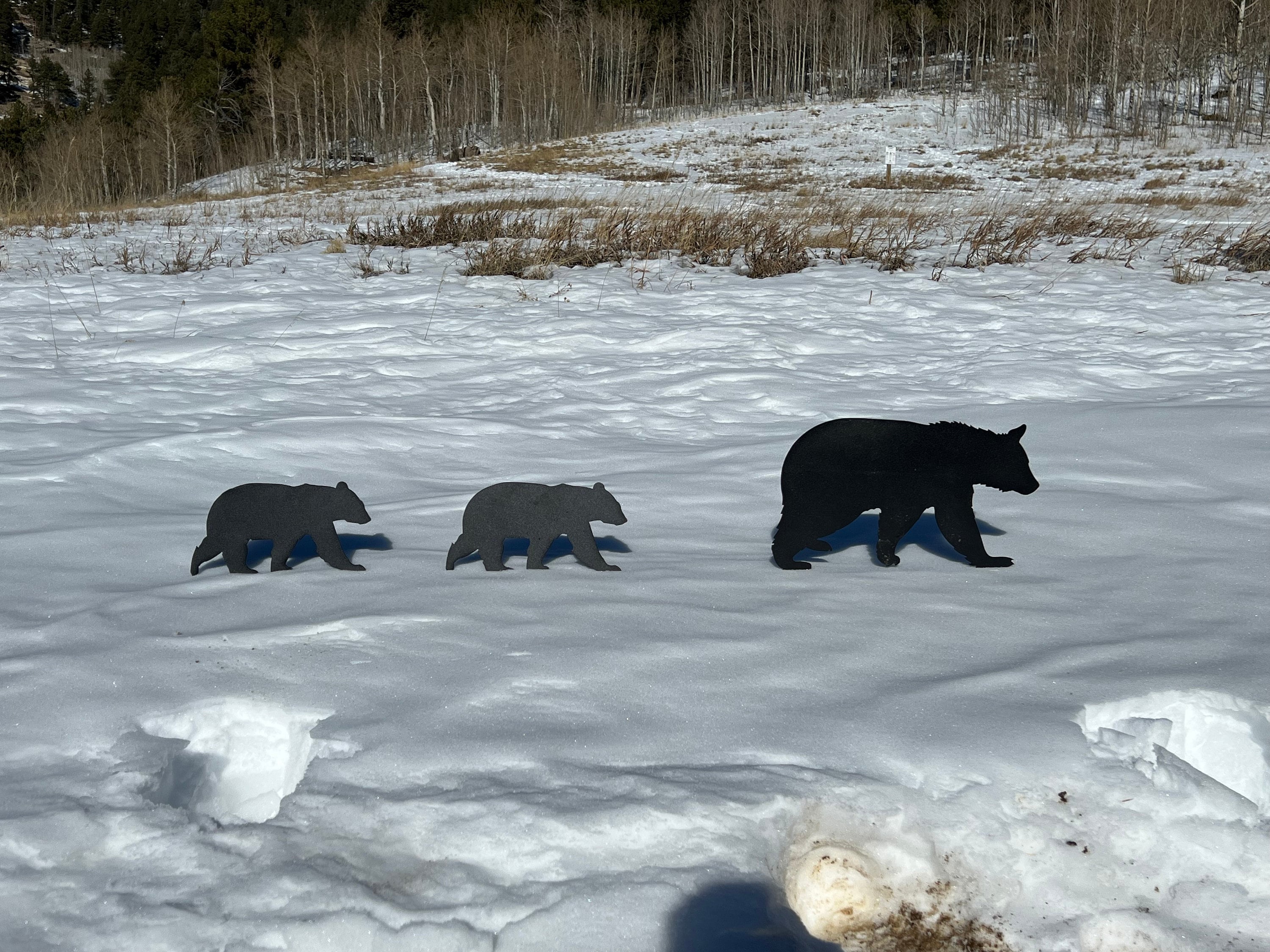 Metal Bear Family Yard Art Black Bear Bear Family Yard Art Bear ...